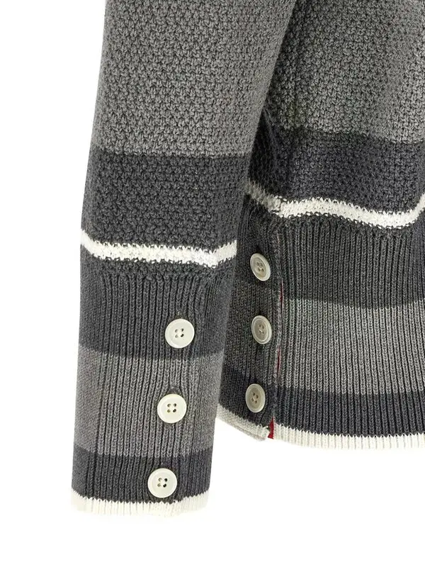 Thom Browne Striped V-neck Cardigan