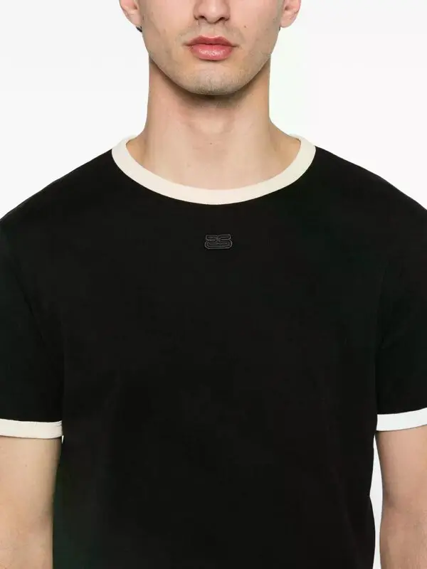 Sandro Contrast-trim T-shirt - Black