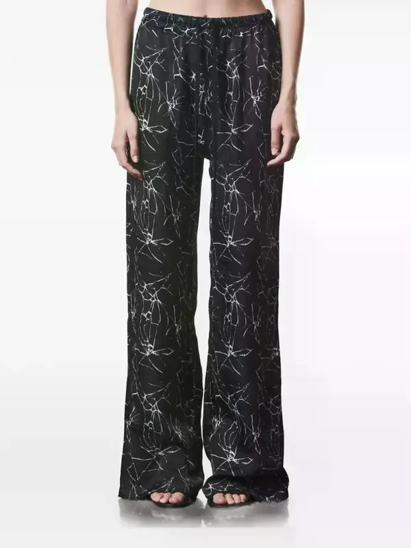THOM KROM Marble Print Trousers - Black