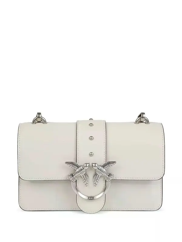 Pinko Love Bag One Small Crossbody Bag In Leather - White