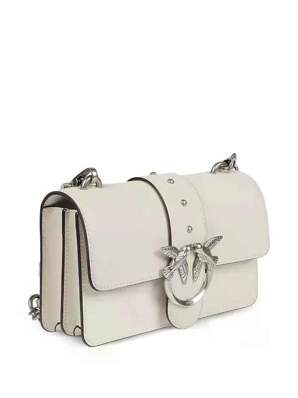 Pinko Love Bag One Small Crossbody Bag In Leather - White