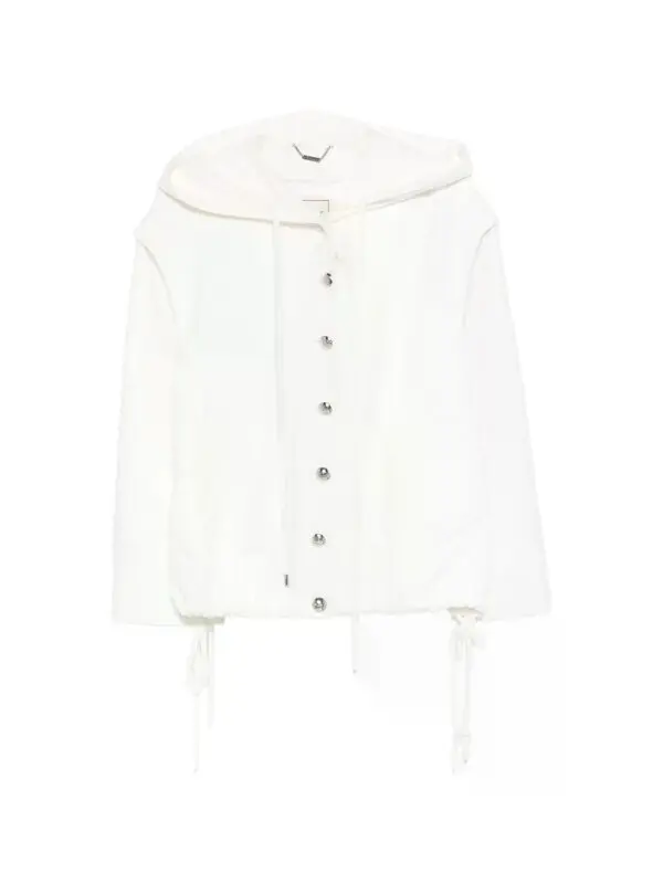 Blumarine Hooded Bouclé Jacket - White