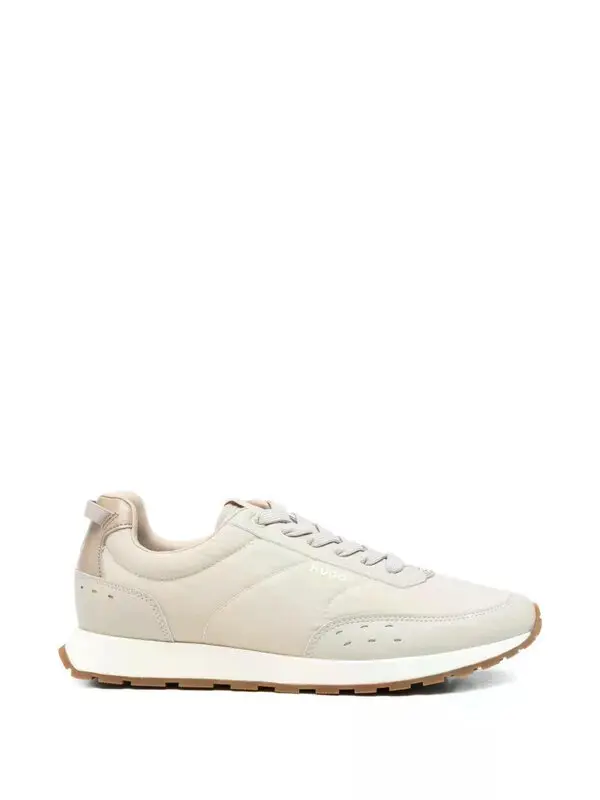 BOSS Running-inspired Trainers With Zigzag Detailing - Neutrals