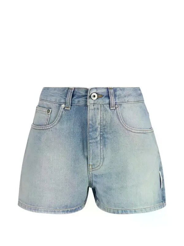 Off-White Doll Bleached Arrow Denim Shorts - Blue