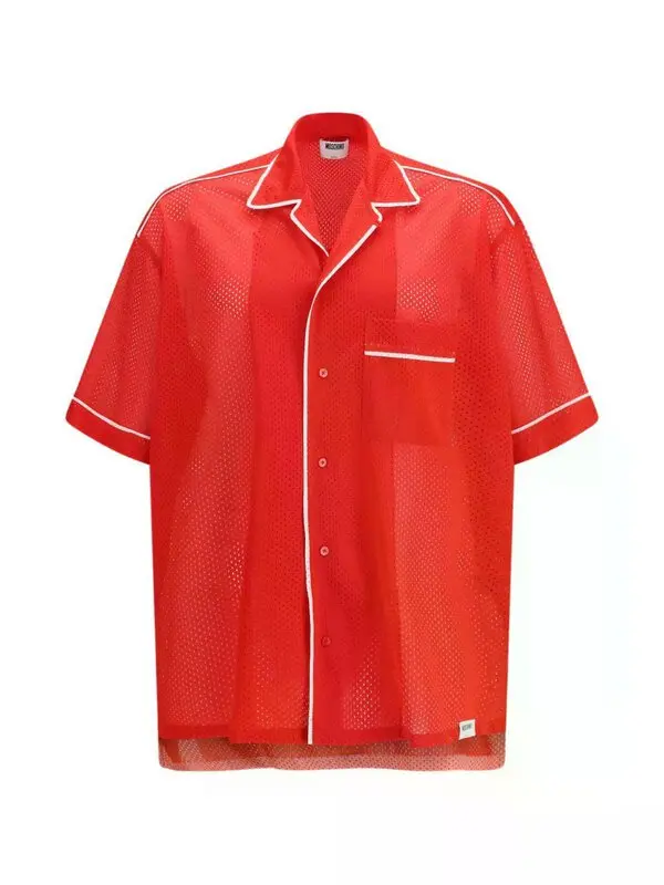 Moschino Contrast-piping Pocket Shirt - Red