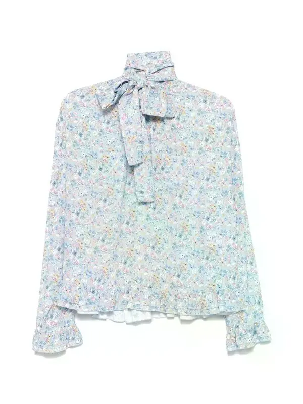 N°21 Bow Floral Blouse - Blue