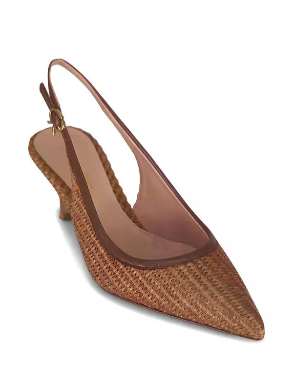 GIANVITO ROSSI Mincora Leather Pumps - Brown