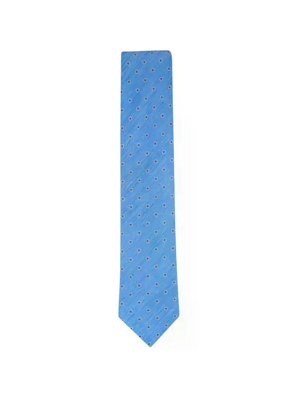 Eton Flower Print Neck Tie - Blue