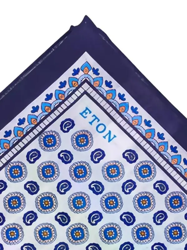 Eton Paisley Linen Pocket Square