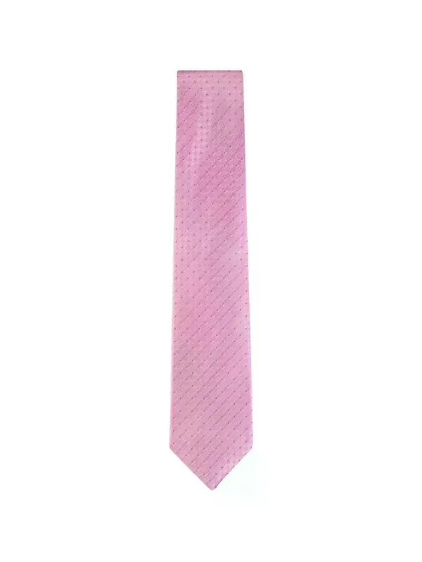Brioni Micro Motif Silk Necktie - Pink