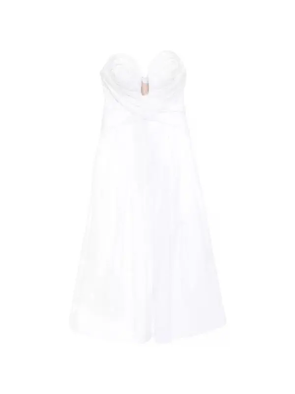 Carolina Herrera Strapless Midi Dress - White