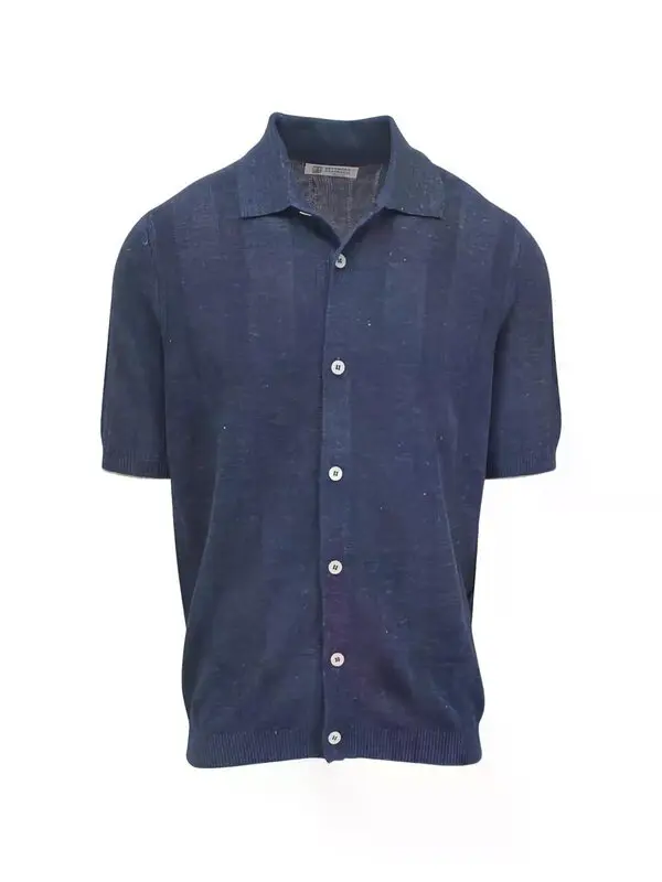 Brunello Cucinelli Ribbed Polo Shirt - Blue
