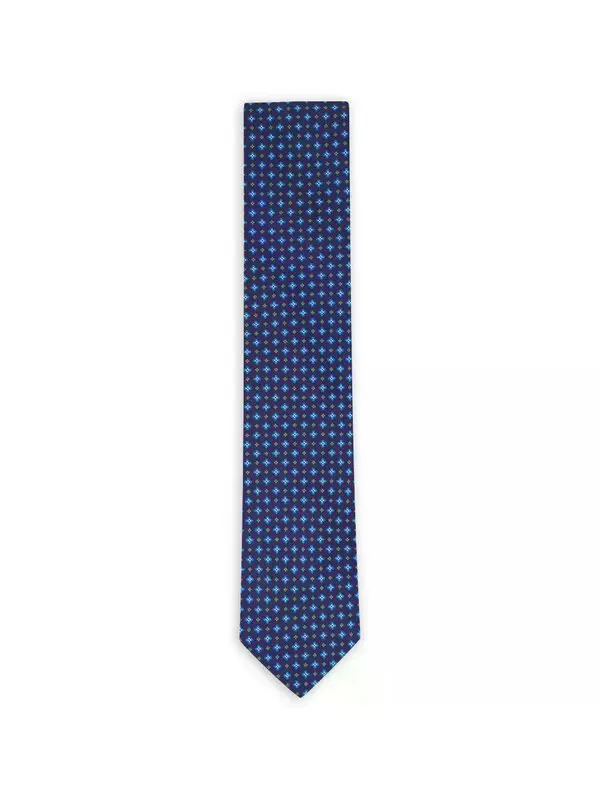 Eton Polka Dot Print Silk Necktie - Purple