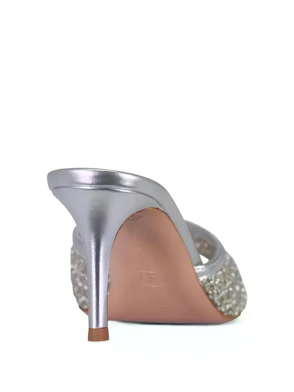 GIANVITO ROSSI Dorotea Mesh Sandals - Silver