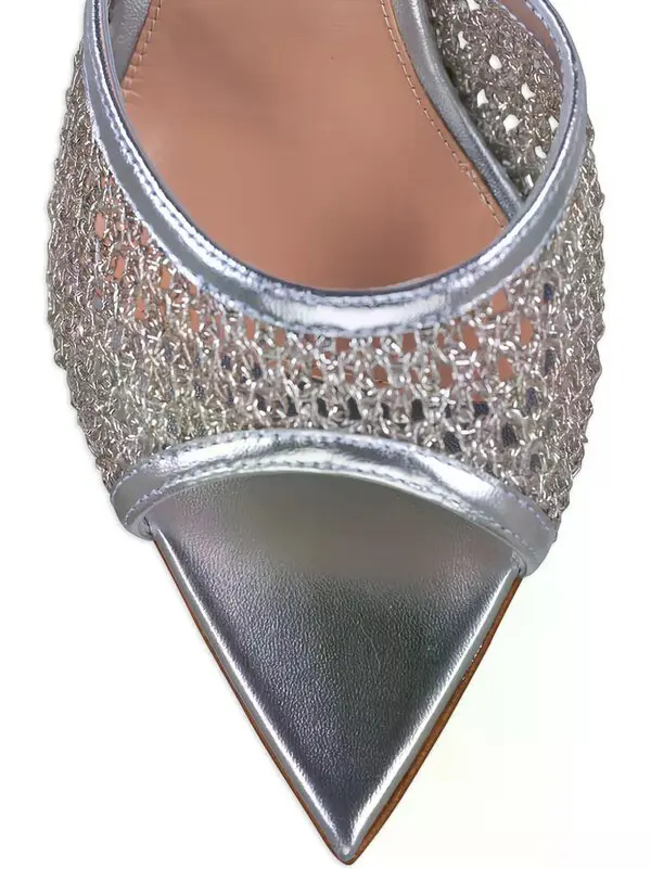 GIANVITO ROSSI Dorotea Mesh Sandals - Silver
