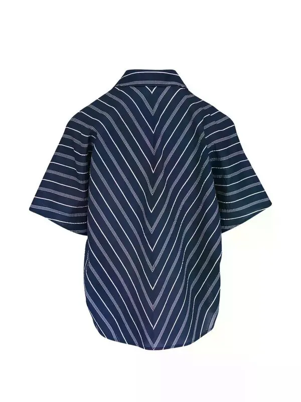 Zero + Maria Cornejo Striped Polo Collar Shirt