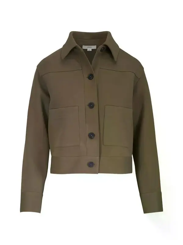 Vince Buttoned Cropped Jacket - Green