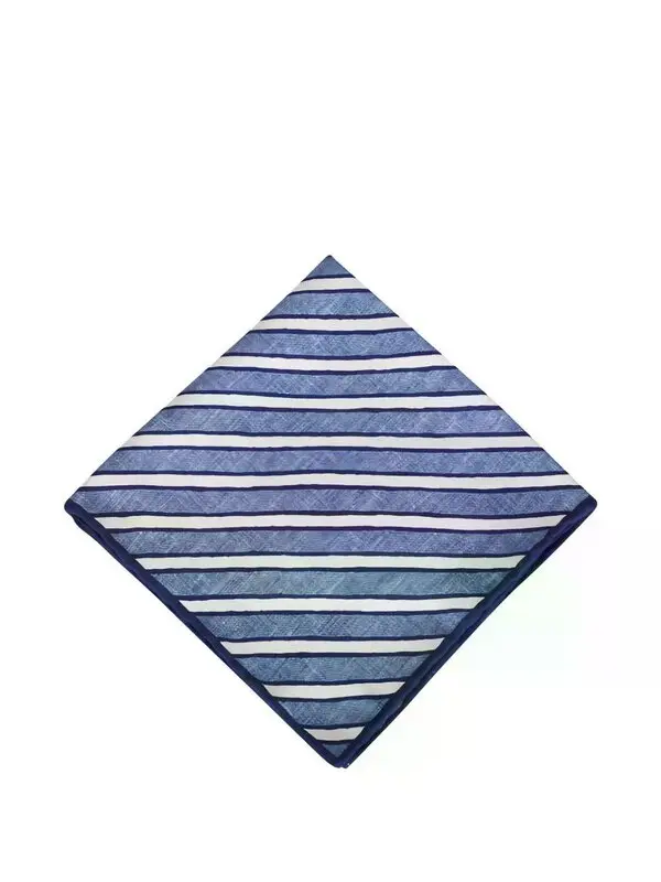 Brunello Cucinelli Striped Pocket Square - Blue