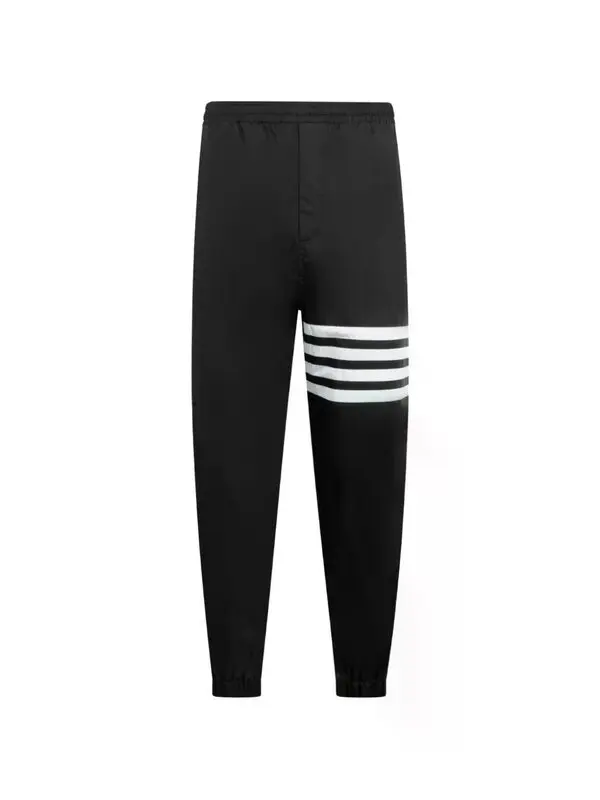 Thom Browne Drawstring Striped-detail Track Pants - Black
