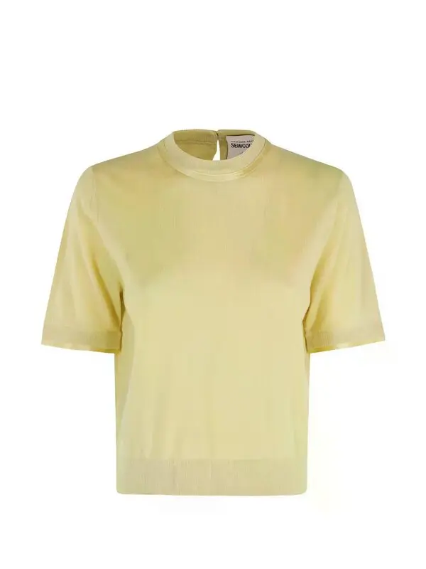 SEMICOUTURE Alma Round-neck T-shirt - Yellow
