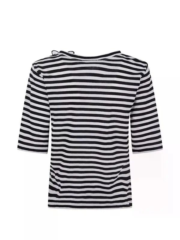 Seventy Floral-detail Striped T-shirt