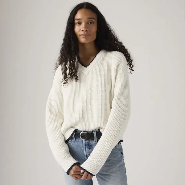 LEVI'S Reese V-neck Sweater - Tofu