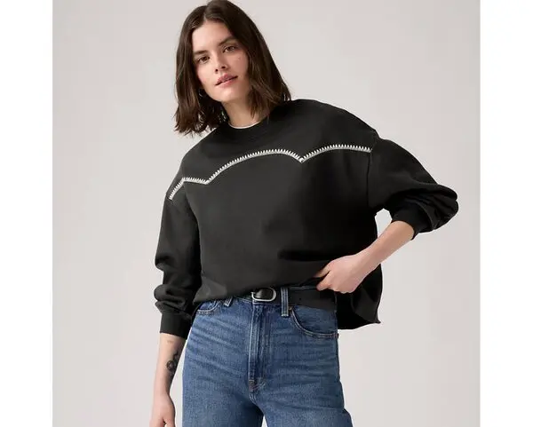 LEVI'S Leo Western Yolk Sweatshirt - Pirate Black