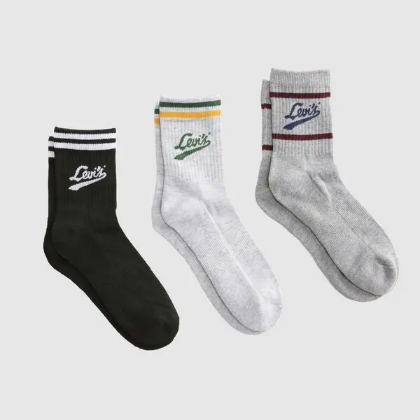 LEVI'S Short Cut Collegiate Logo Socks - Black Gold