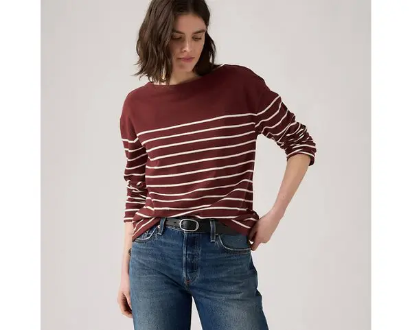 LEVI'S Marin Striped Top - Chocolate Truffle