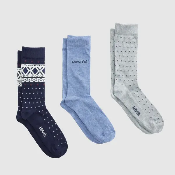LEVI'S Regular Cut Fair Isle Socks - Black Gold