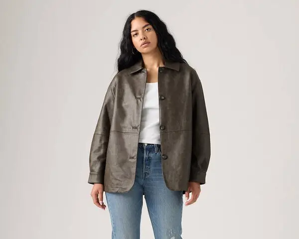 LEVI'S Faux Leather Vintage Blazer - Ash
