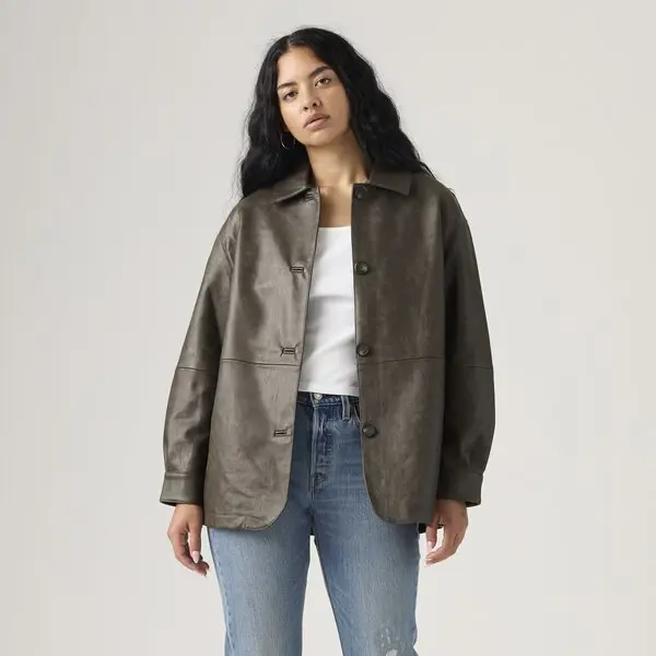 LEVI'S Faux Leather Blazer - Ash