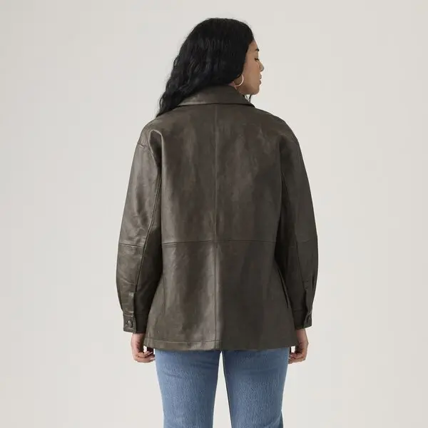 LEVI'S Faux Leather Blazer - Ash