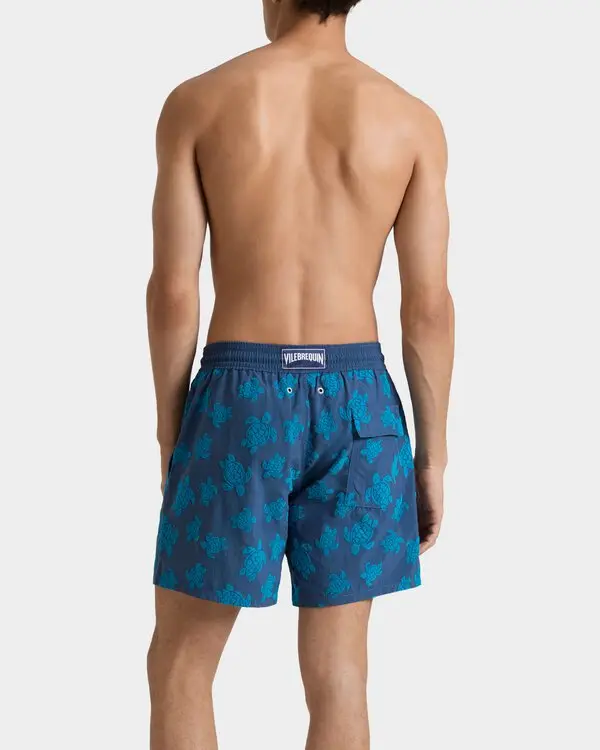 Vilebrequin Flocked Ronde Des Tortues Moorea Swim Trunks - Blue
