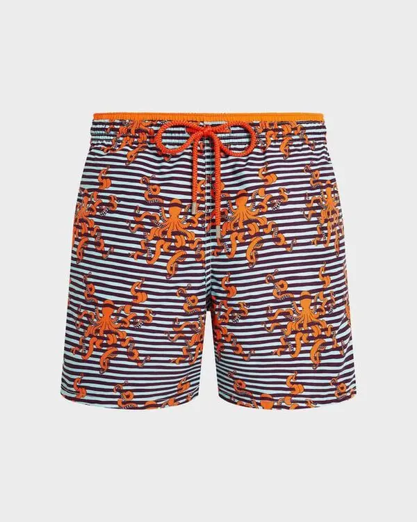 Vilebrequin Octopus Print Swim Trunks - Blue