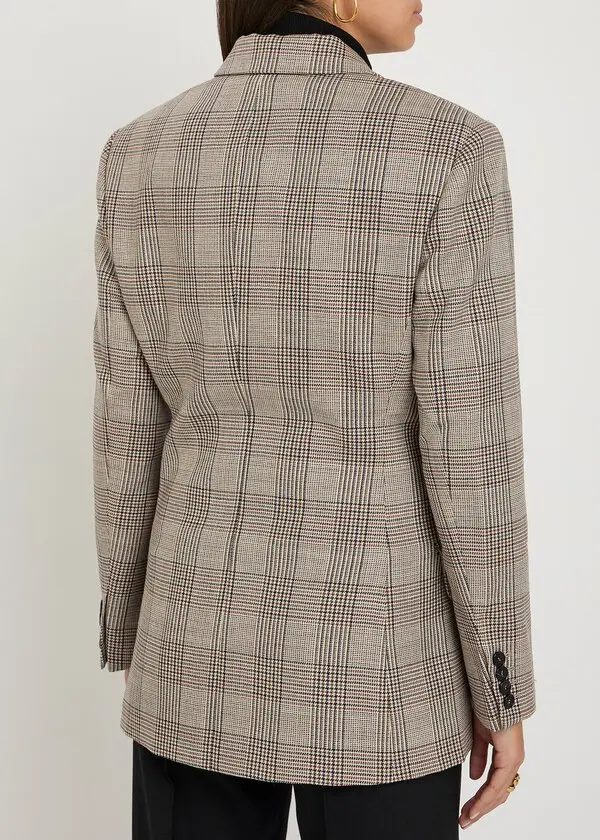ANINE BING Checked Wool Blazer - Multicoloured