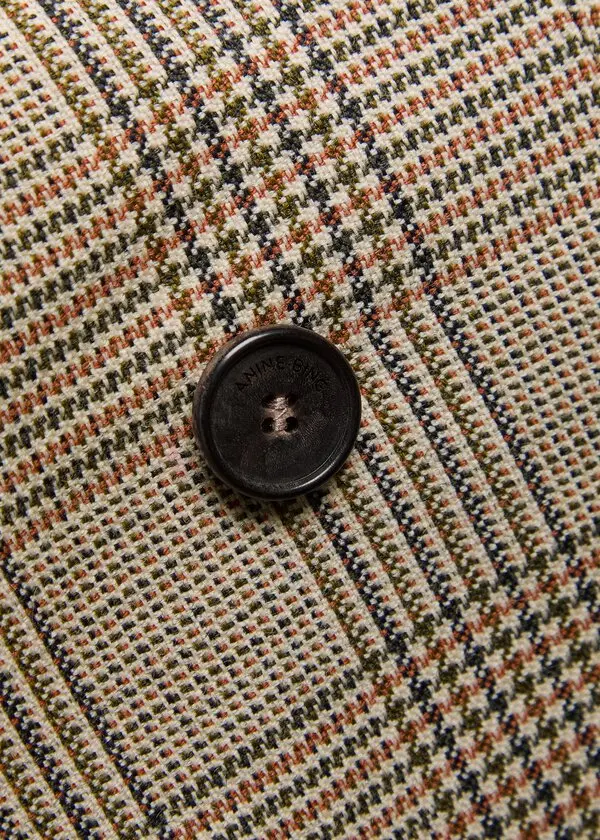 ANINE BING Checked Wool Blazer - Multicoloured