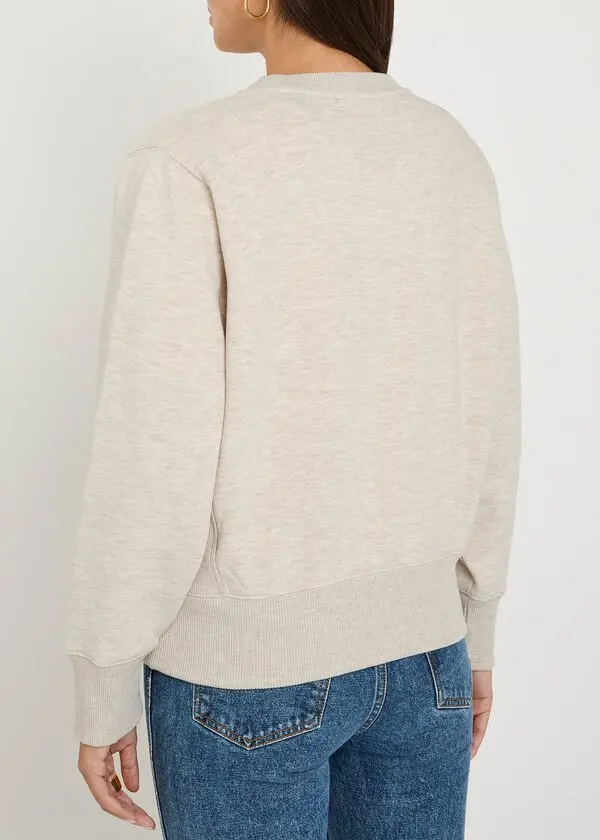 ANINE BING Harry Shrunken Logo-appliquéd Cotton Sweatshirt