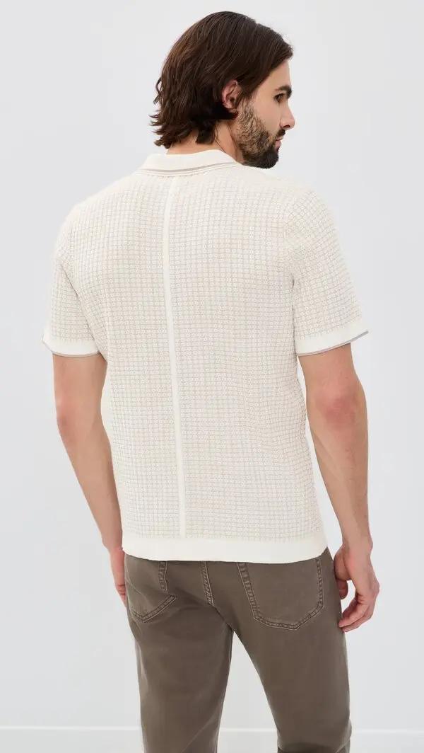 Rag & Bone Harvey Rib Polo - Chalk