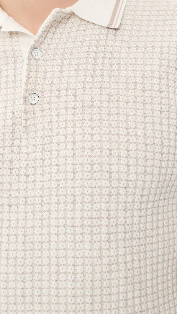 Rag & Bone Harvey Rib Polo - Chalk