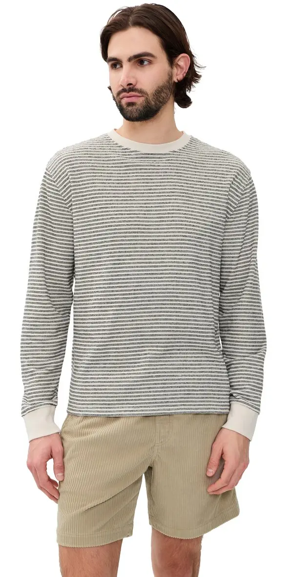FAIR HARBOR Sundown Terry Crewneck - Nautical Stripe