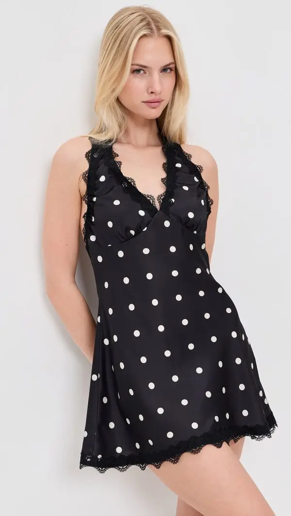 Lioness Stars Align Mini Dress - Noir Polka