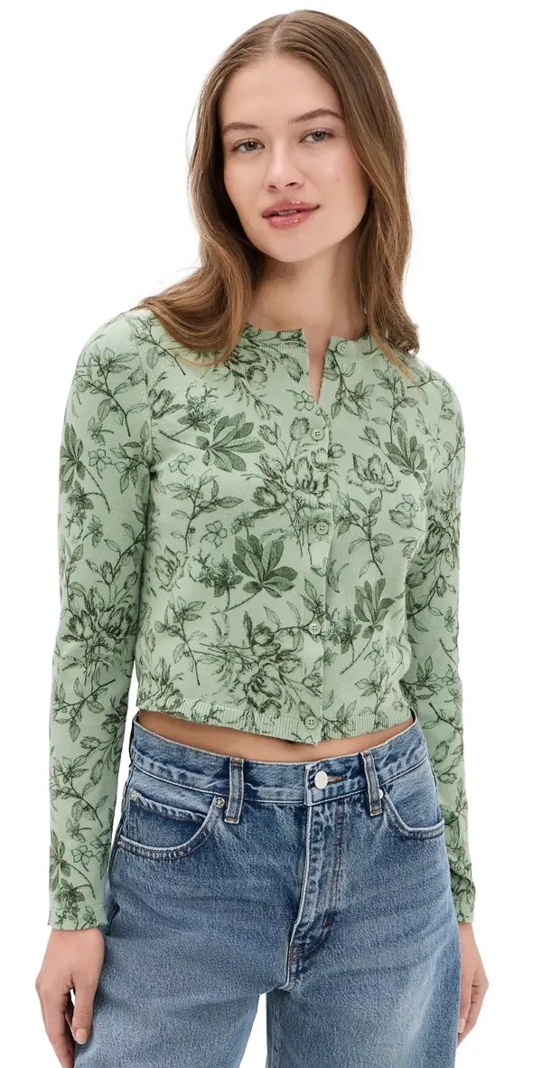 Alice + Olivia Dollie Cardigan - Mystic Garden Sage