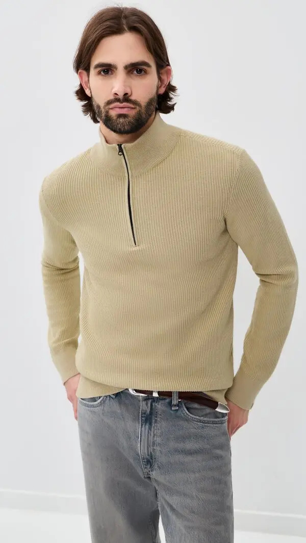 Rag & Bone Caden Washed Quarter Zip Pullover