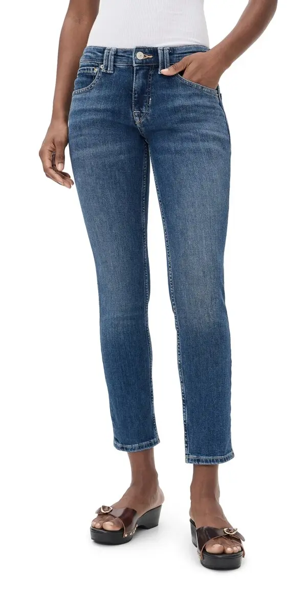 Free People Oracle Slim Straight Jeans - Sky's The Limit