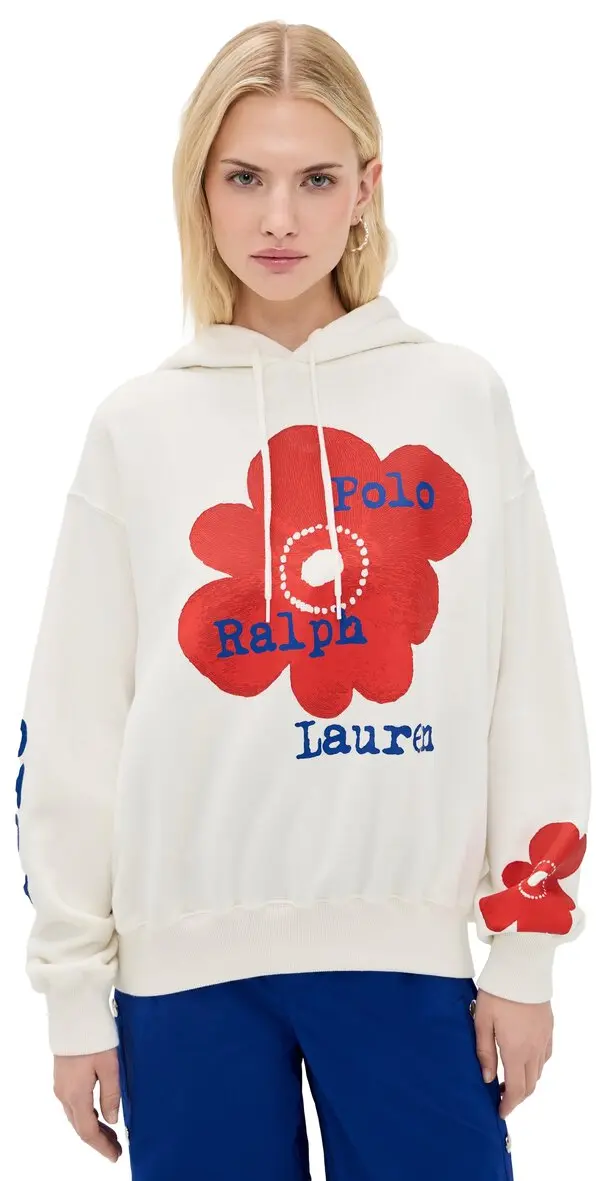 Polo Ralph Lauren Arctic Fleece Knit Long Sleeve Hoodie - Warm White