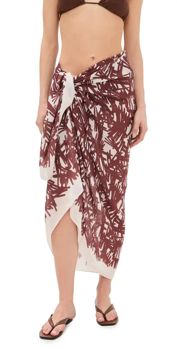 Rag & Bone Sally Sarong - Deep Plum Palm