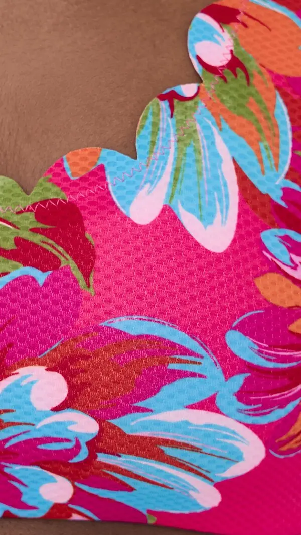 Beach Riot Madison Bikini Top Floral Print Scalloped Trim - Sugar Bloom