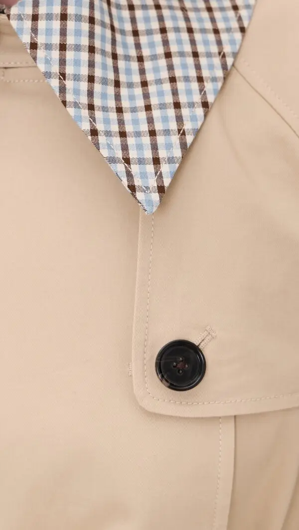 Rails Lucien Plaid Trim Belted Jacket - Sand