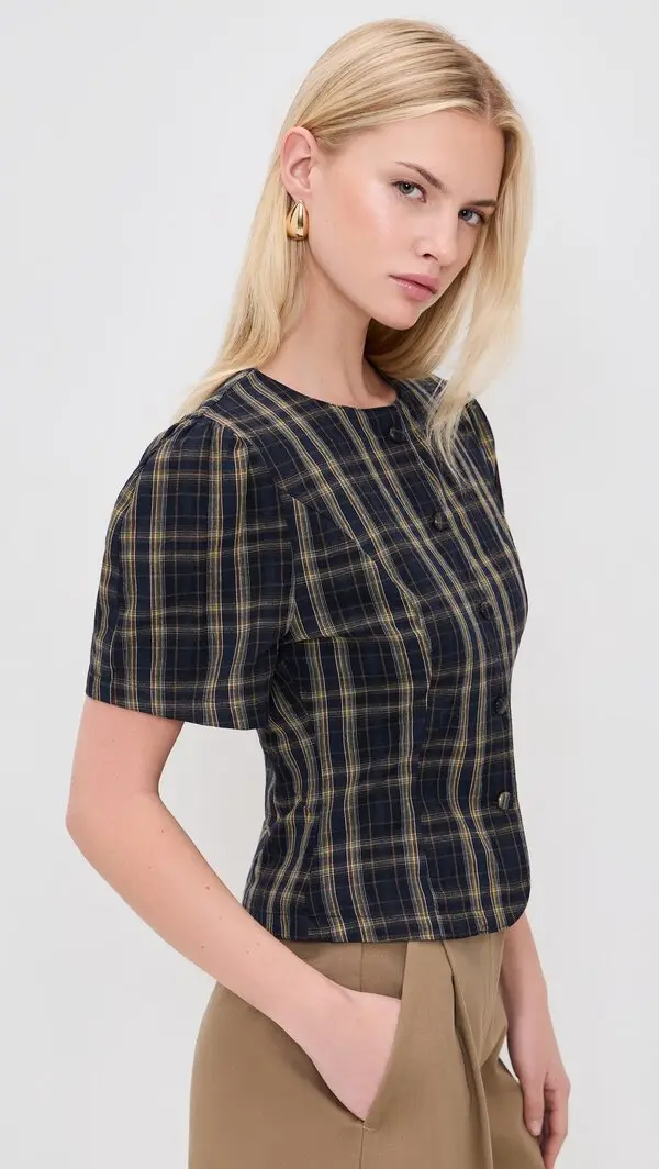 Lioness Femme Plaid Blouse